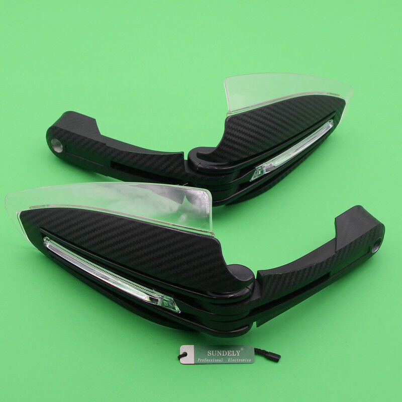 1 Pair LED Light Motorcycle Motorbike End Hand Guard Handlebar ...