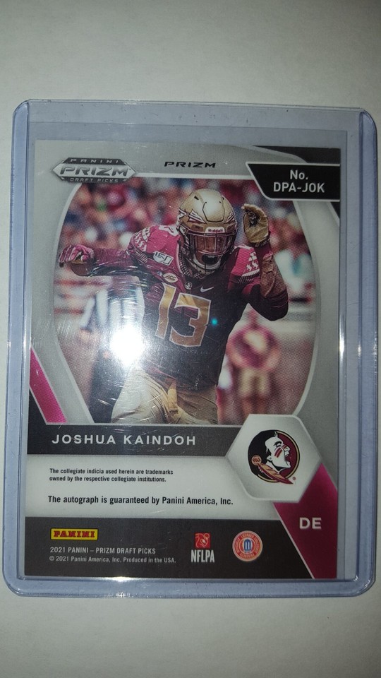 2021 Panini Prizm Draft Picks Gold Ice Joshua Kaindoh #DPA-JOK Auto | eBay