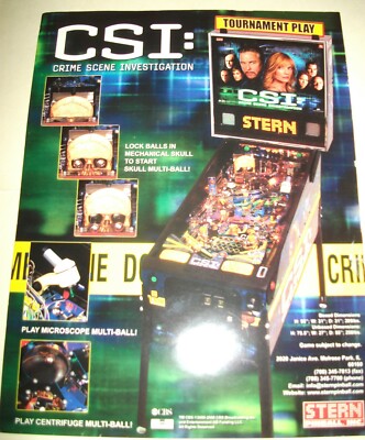 Stern CSI FACTORY ORIGINAL single sided PINBALL FLYER good condition | eBay