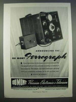 1946 DuMont Ferrograph Instrument Ad | eBay
