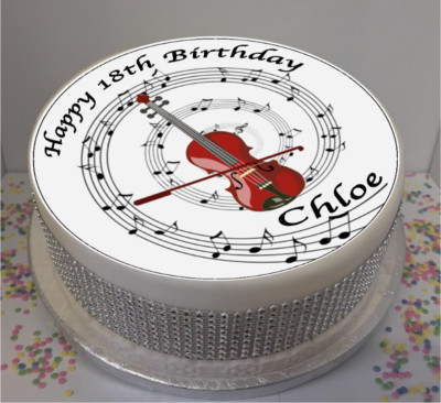 Personalised Violin & Music Notes 8" Icing Sheet / Cake Topper | eBay