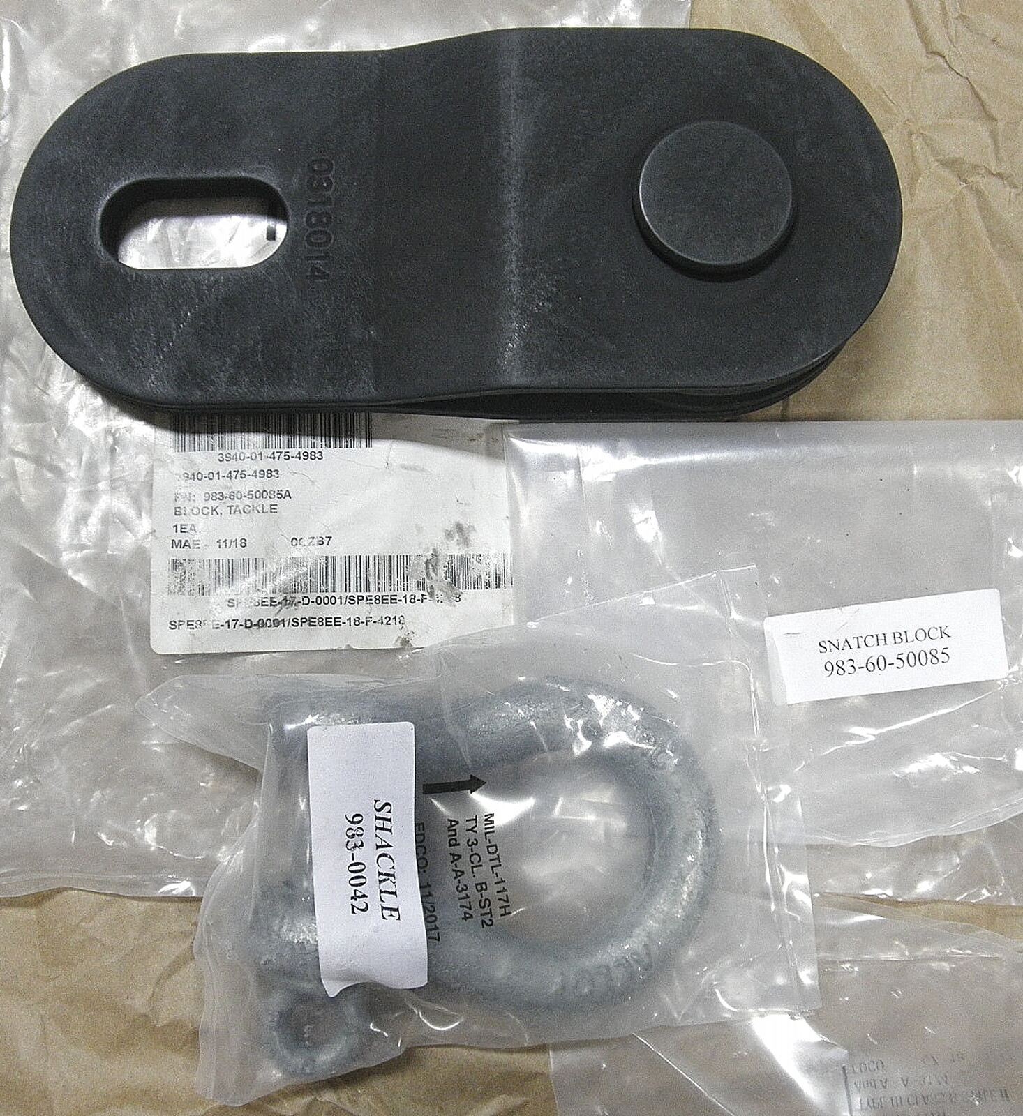 3940-01-475-4983 983-60-50085-A Snatch Block; Tackle | eBay