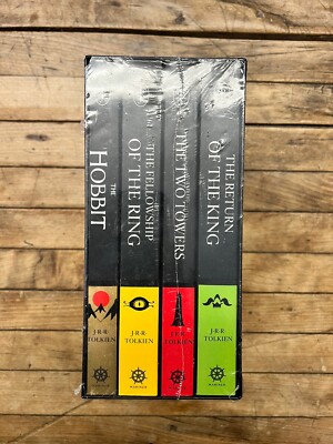 New Sealed The Hobbit Lord of the Rings 4 Book Boxed Set JRR Tolkien ...