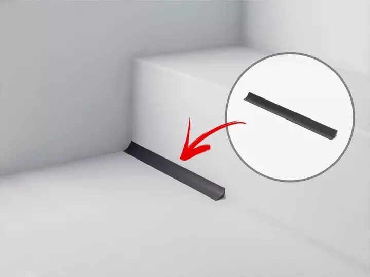 Plastic Vinyl Cove Former 2 metres Black Soft Flooring Wall Coving ...