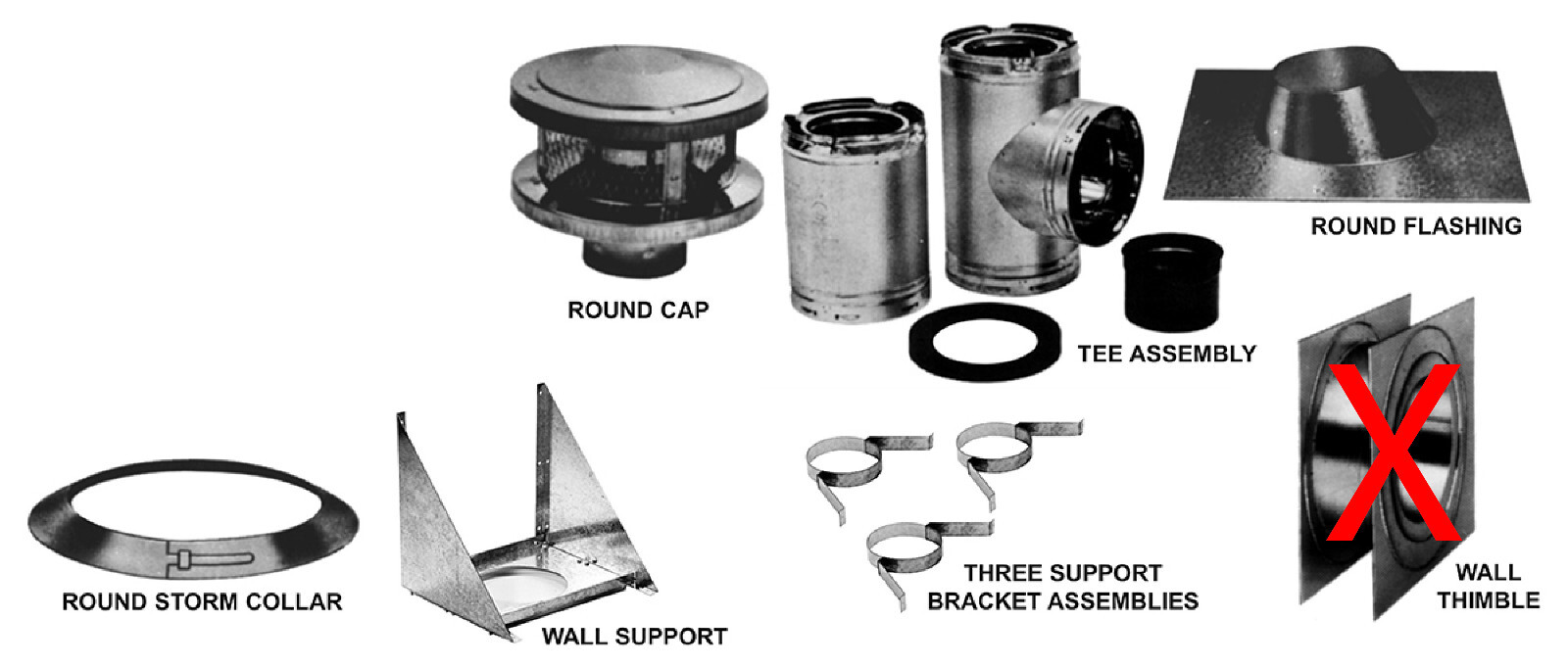 Amerivent 6HS-TWK 6" Insulated Chimney Stove Pipe Through The Wall ...