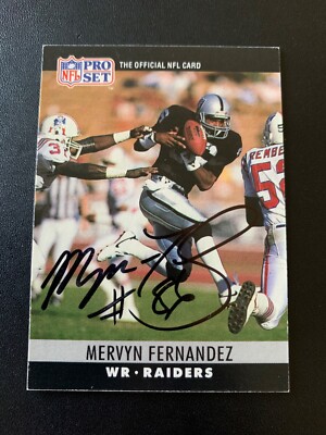 Mervyn Fernandez Signed 1990 Pro Set #152 Card Oakland Raiders ...