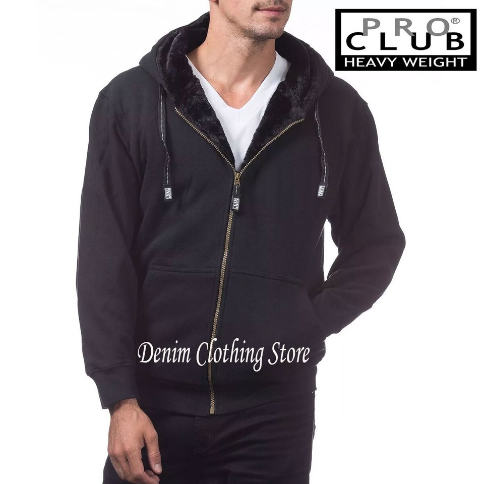 Pro Club Pile Full Zip Up Hoodie Heavyweight Thick Jacket Sweatshirts ...