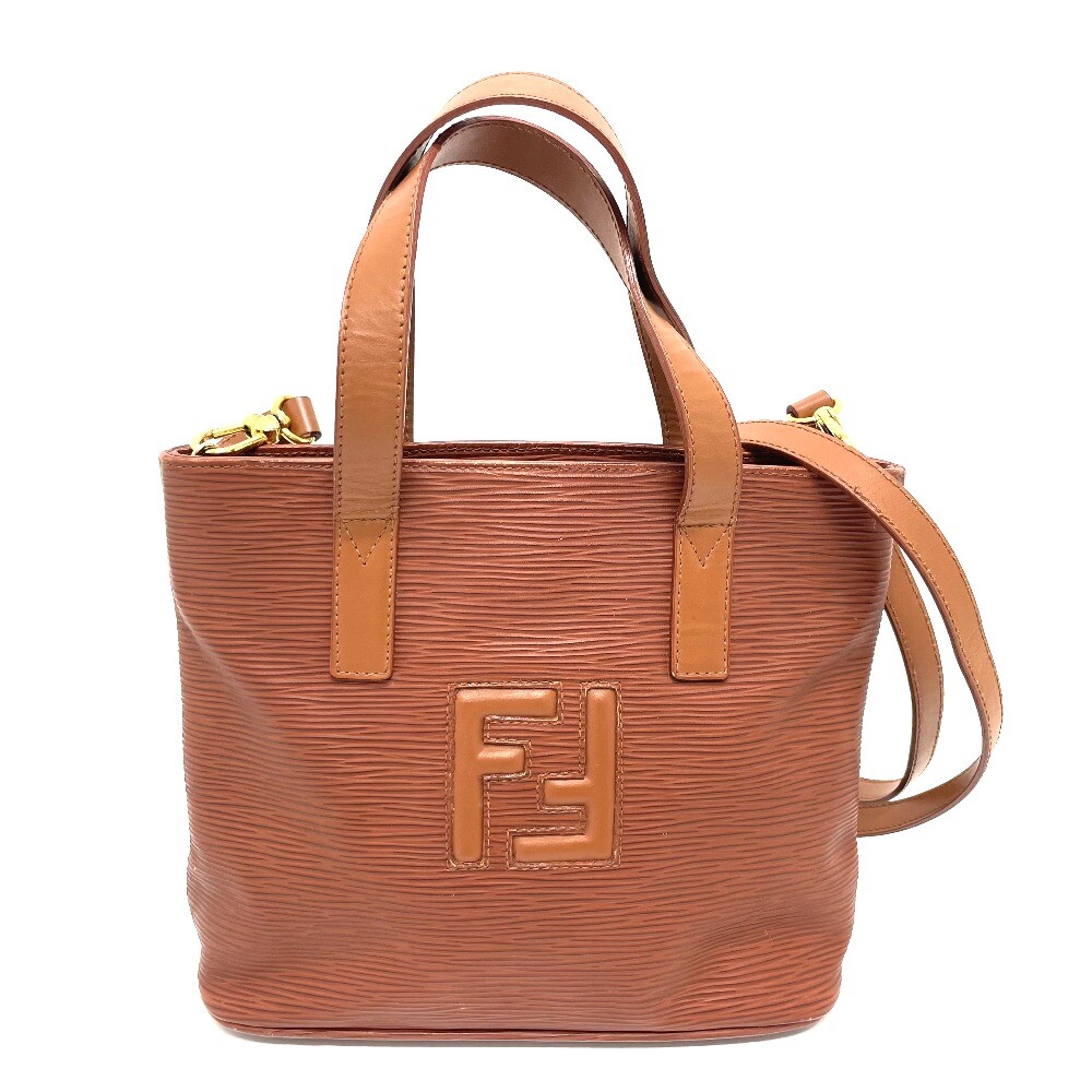 FENDI FF logo vintage 2WAY Shoulder Bag Hand Bag Leat… - Gem