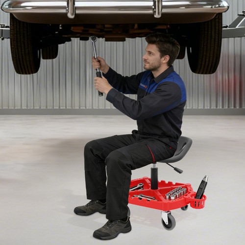 Garage Rolling Stool Work Adjustable Shop Seat Chair Seat Swivel Chair ...