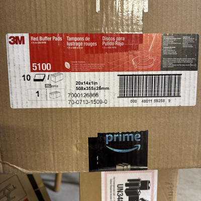 3M™ Low-Speed Buffer Floor Pads 5100, 20 X 14, Red, 10/carton 5100-20 ...