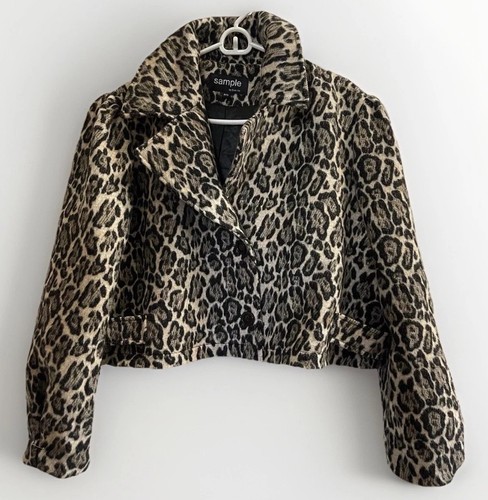 GRLFRND REVOLVE SAMPLE Beautiful Coat Jacket Animal Print Cropped Small ...