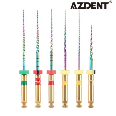 6Pcs AZDENT Dental Endodontic Rotary M3 Rainbow Files NITI Engine Use ...