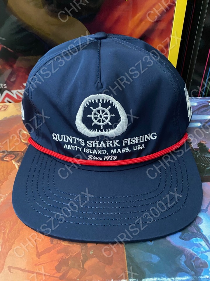 Jaws 50th Anniversary Snapback Hat - Quint's Shark Fishing Amity Island ...