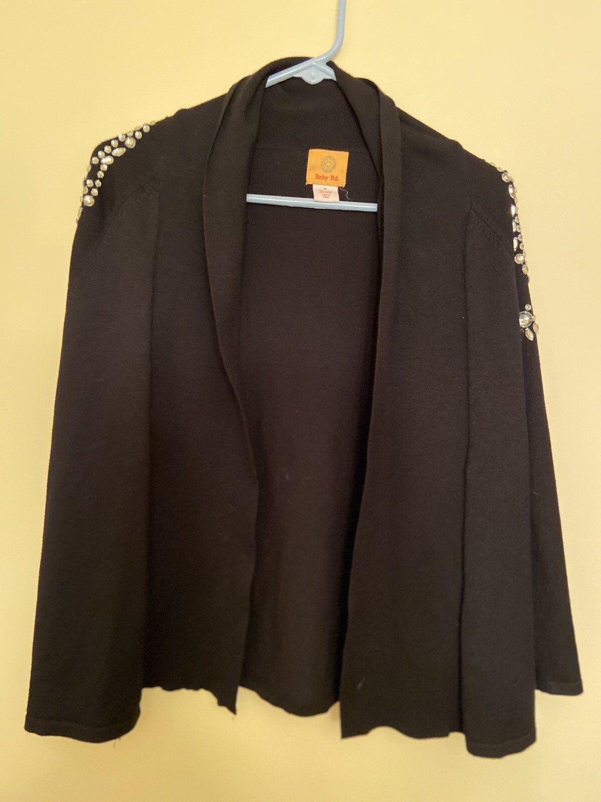 Ruby Rd. Womens Open Cardigan Holiday Sweater Black 3/4 Sleeve ...