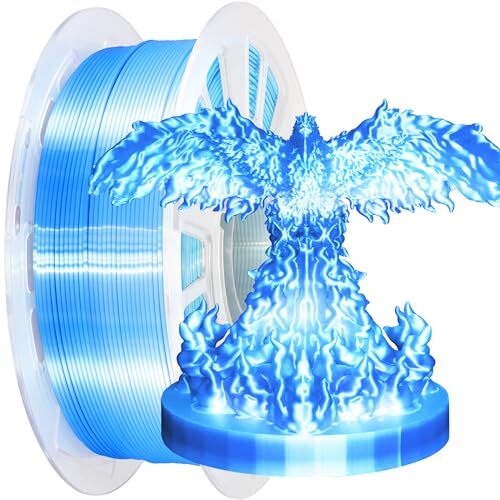 Silk White Color Change to Silk Sapphire Blue PLA 3D Filament, White to ...