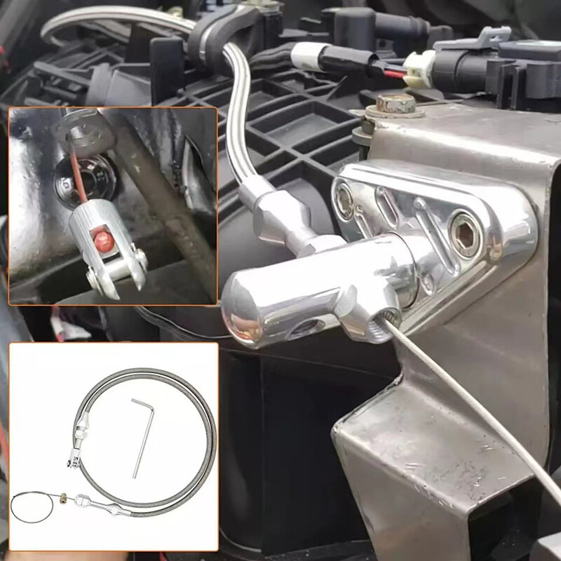 US 36" Car Engine Throttle Cable Stainless Steel Braided Throttle Gas ...