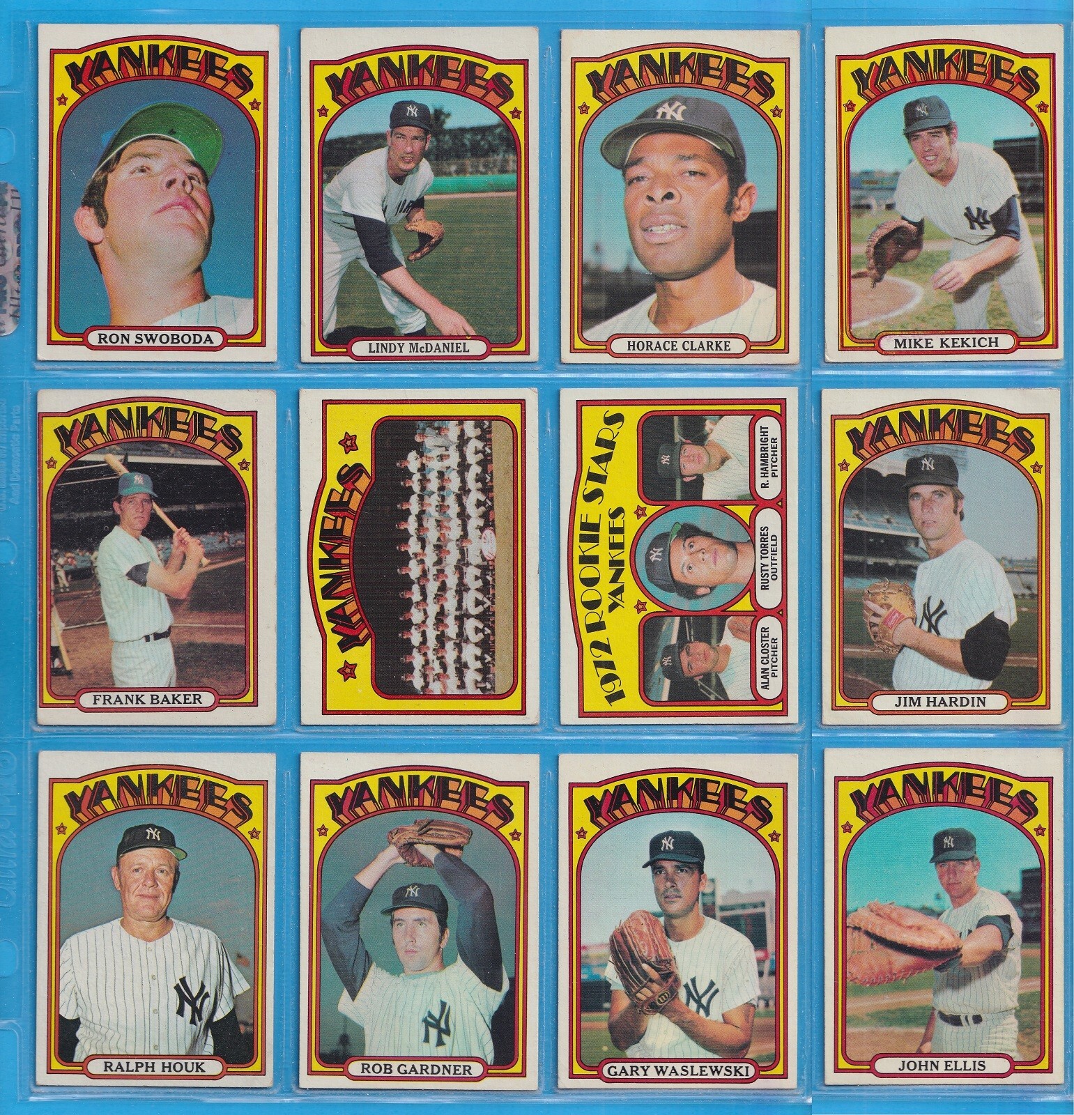 1972 Topps New York Yankees Lot (12 cards, EX+) Partial Team Set Ron ...