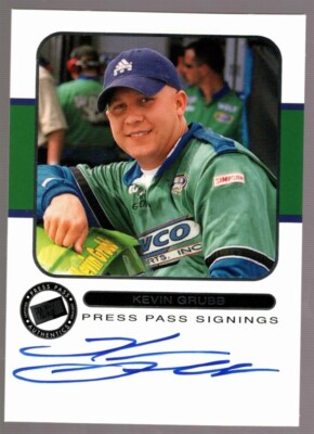 KEVIN GRUBB NASCAR ON CARD AUTO SP 2001 PRESS PASS AUTOGRAPH | eBay