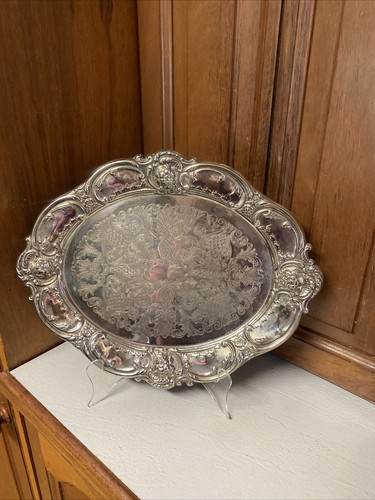 VINTAGE OVAL RANLEIGH QUALITY SILVERWARE SERVING TRAY 36cm | eBay Australia