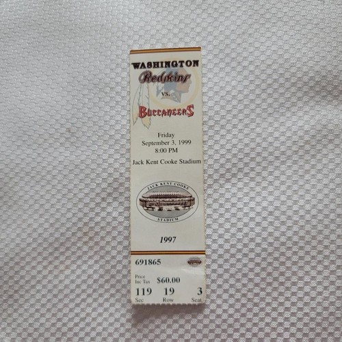 September 3 1999 Redskins vs Tampa Bay Buccaneers Full Pre Season ...