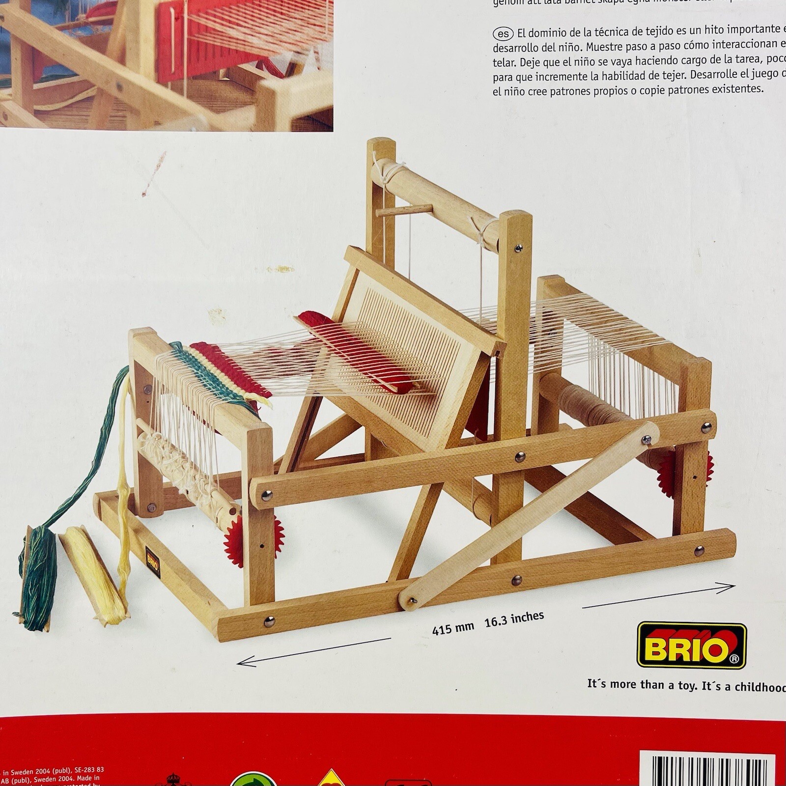 BRIO Wooden Collapsible Portable Weaving Loom Sweden Tabletop 31380 for ...