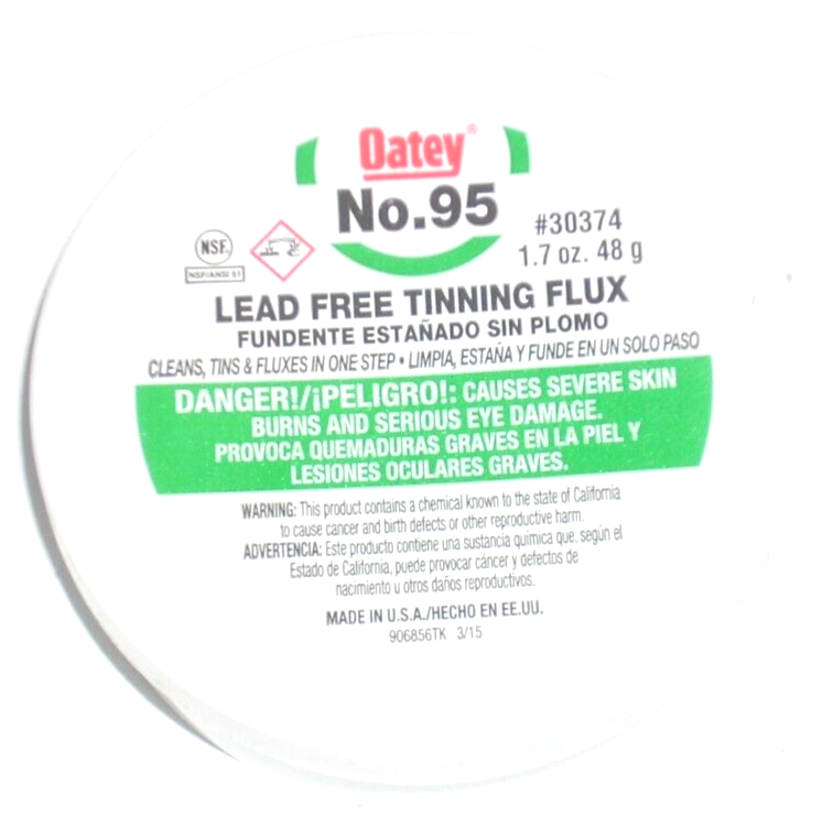 Oatey 30374 No 95 Lead Free Tinning Paste Flux Cleans Tin & Fluxes 1 ...
