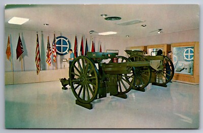 Postcard WW 1, 75mm Gun, Caisson & Battle Flag Harry S,. Truman Library ...