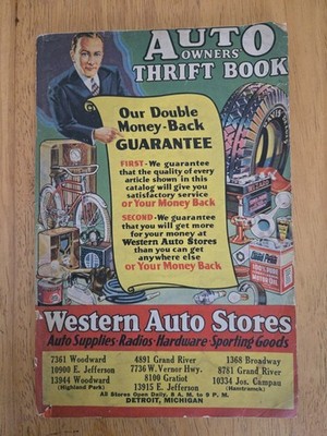 Vintage Western Auto Owners Thrift Book 1950s Cataloge Tires,Oil ...