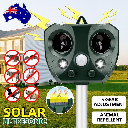 Solar Animal & Pets Ultrasonic Bird Repeller Motion Sensor Rat Cat ...