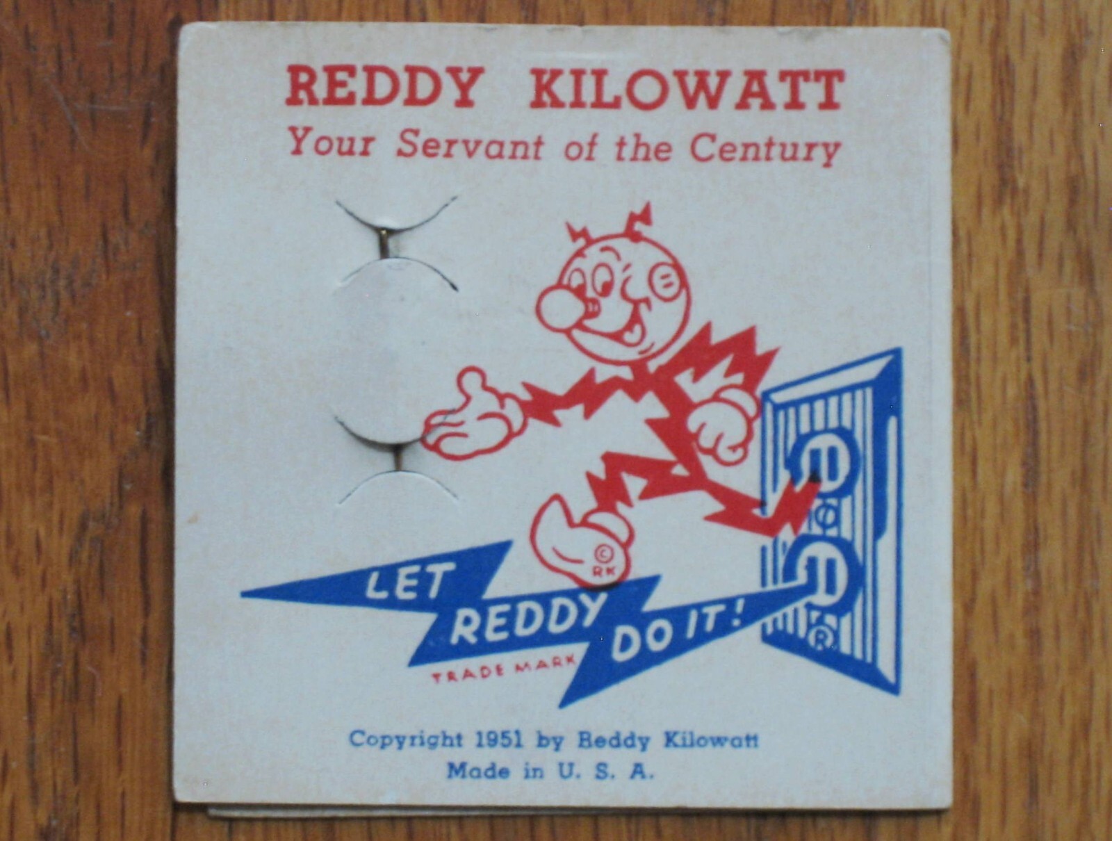 MINT Reddy Kilowatt Alabama Power lapel stick pin card logo vintage ...