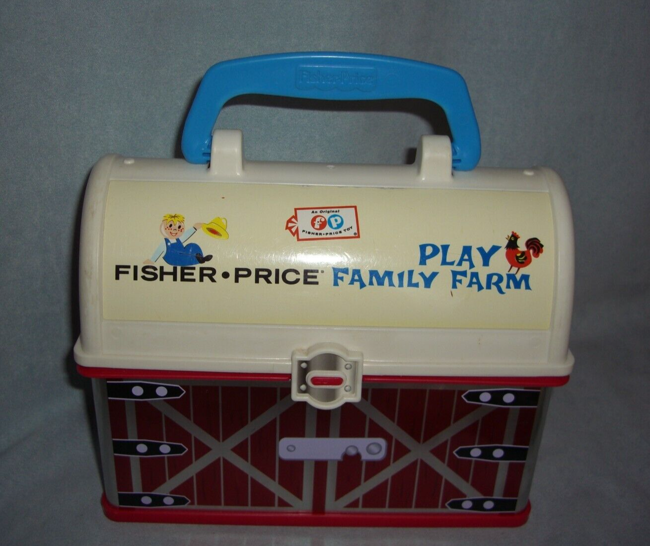 2008 Fisher Price Little People Play Family FARM LUNCH BOX Barn / 11 ...