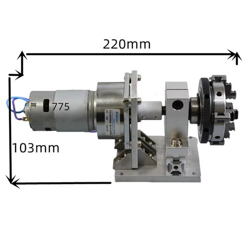 Electric Four Jaw Chuck 775 Reduction Motor DIY Clamping Device with ...