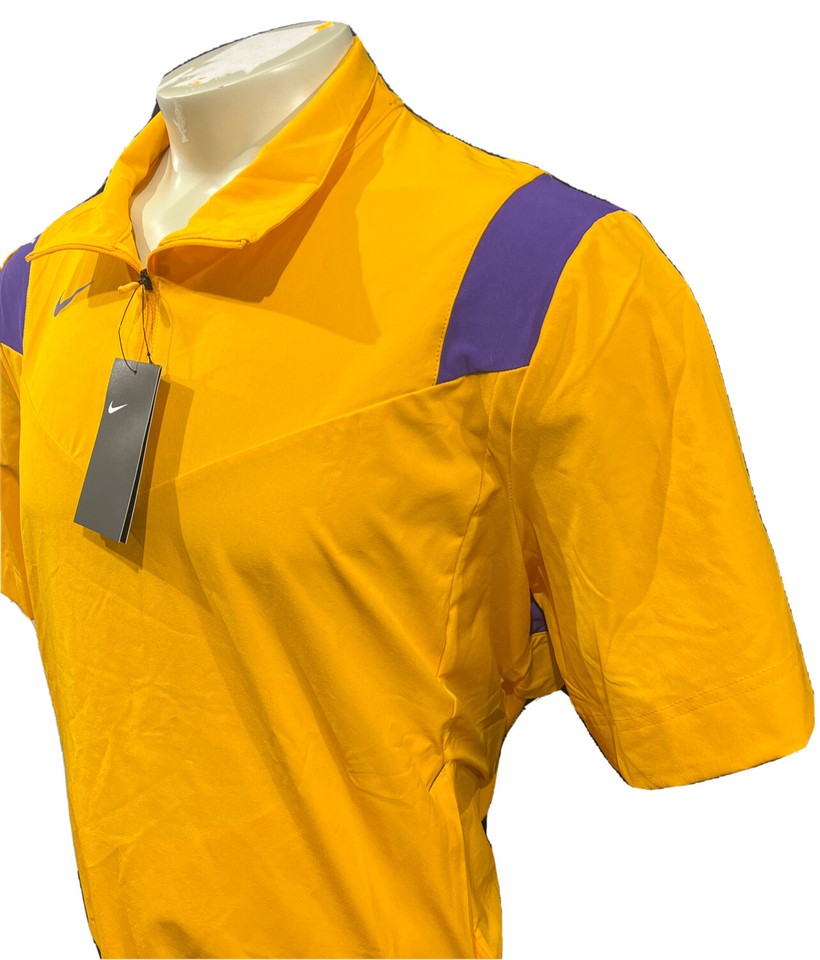 Men’s Nike Coaches Performance Short Sleeve Gold Purple Jacket CW3430 ...