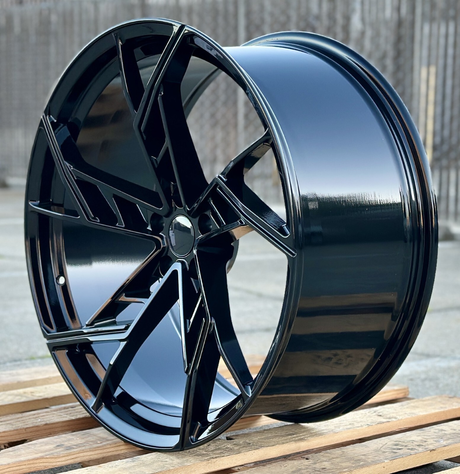 (SET 4) 22" GLOSS BLACK WHEELS FOR AUDI A7 S7 RS6 A8 SQ5 Q7 Q8 RSQ8 ...