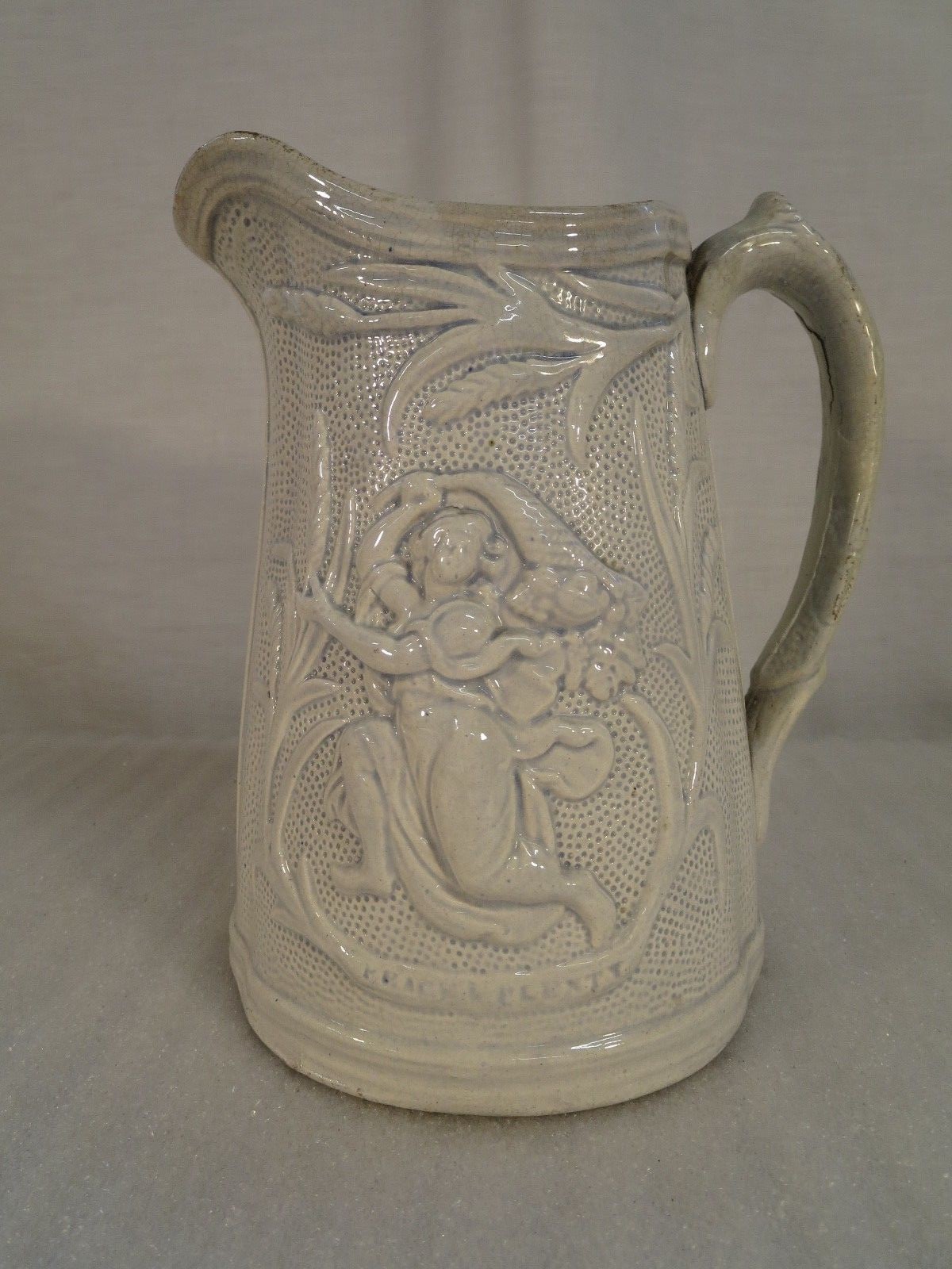 Gorgeous Antique Pearlware Pitcher, Peace and Plenty, Blue Interior, 8 ...