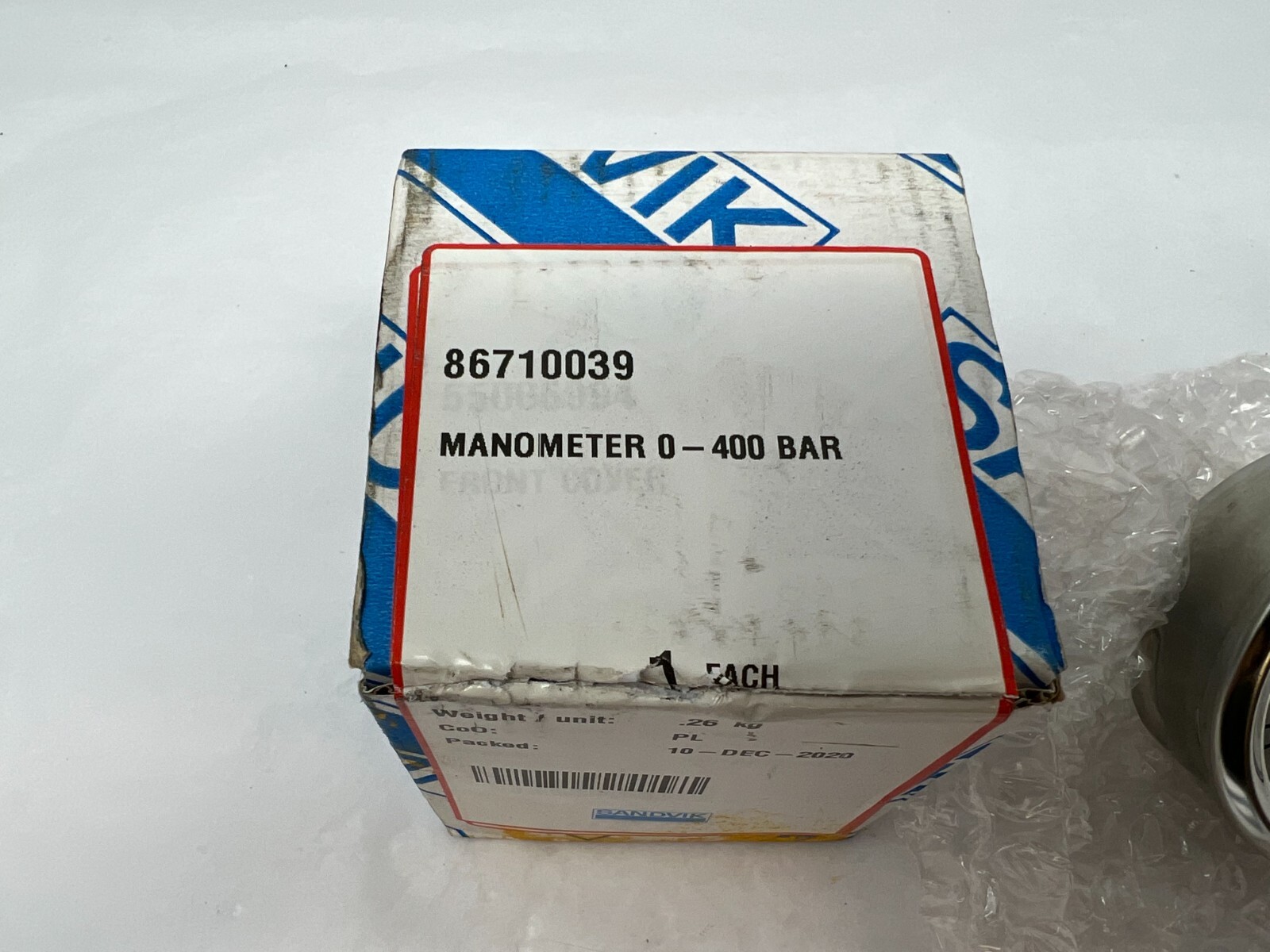 NEW Sandvik Manometer Liquid Gauge Assy 86710039 0 - 400 Bar Fast Free ...