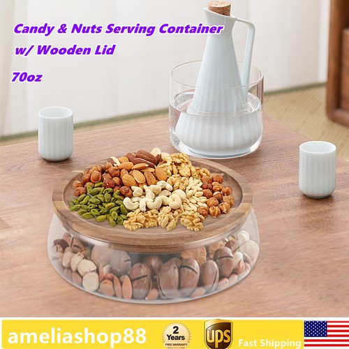 Glass Candy Nuts Serving Storage Container Snack Tray Plates with ...