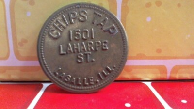 VINTAGE 50¢ TRADE TOKEN - CHIP'S TAP - LA SALLE ILLINOIS - BAR TAVERN ...
