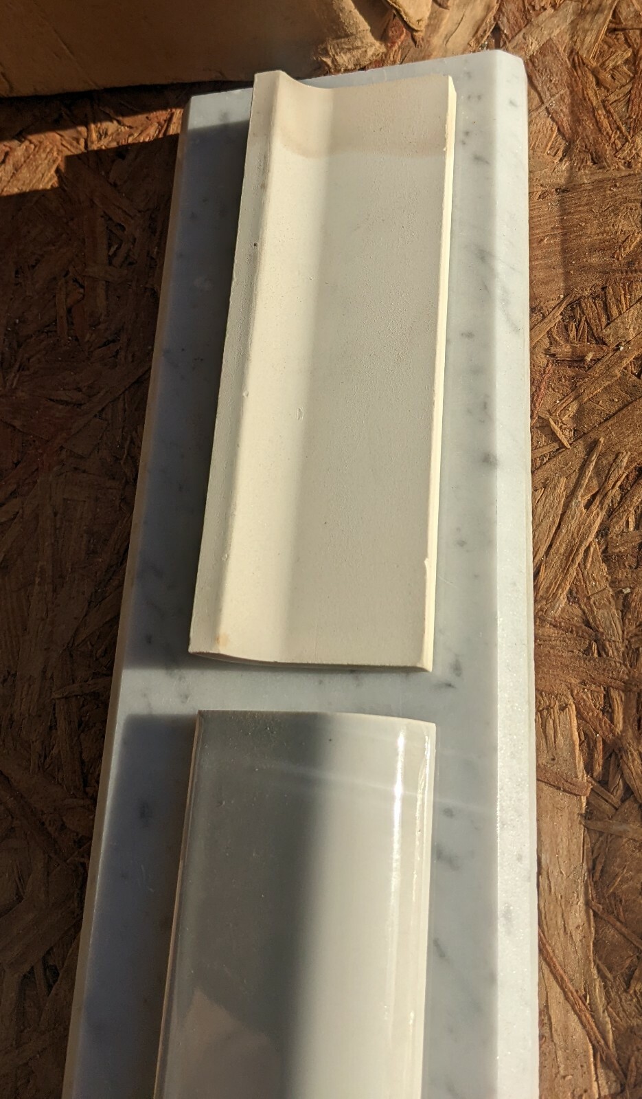 2 pcs American Olean Bullnose Mud Cap A4200 2"x6" Pearl Gray #28 Glossy ...