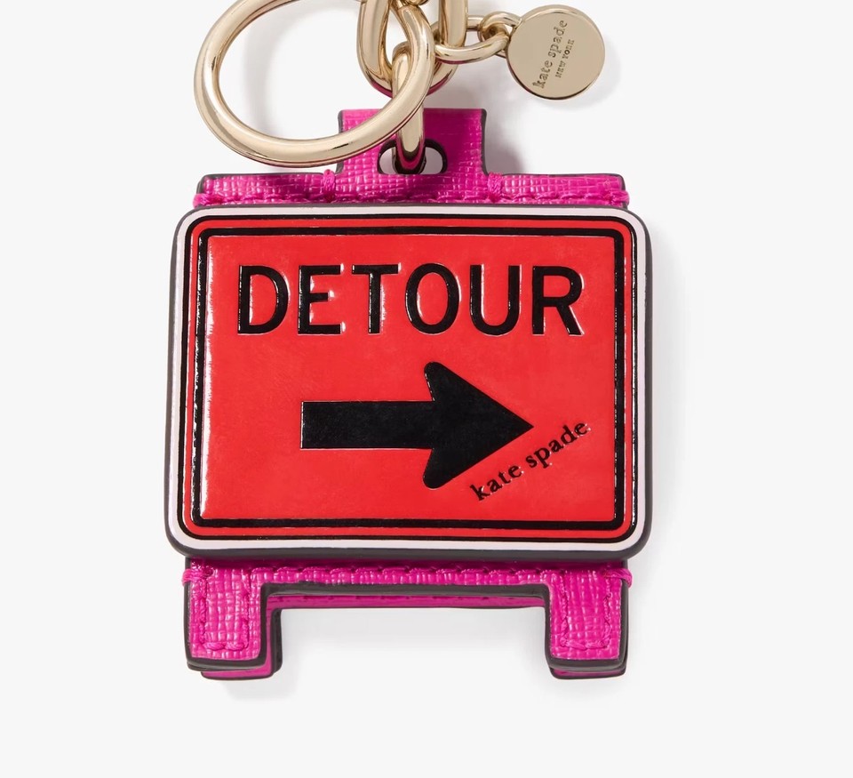 NWT Kate Spade DETOUR Sign Key Fob Chain Keychain Bag Charm | eBay