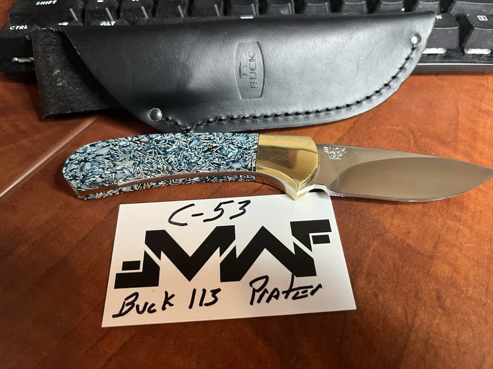 Buck 113 Skinner. Custom Michael Prater Handle. | eBay