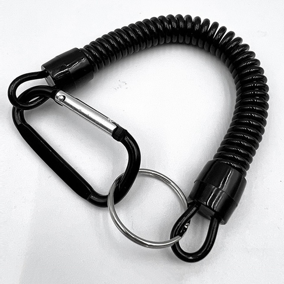 Fishing Spiral Spring Rope Stretchable Rope Aluminum Alloy Safety Lock ...
