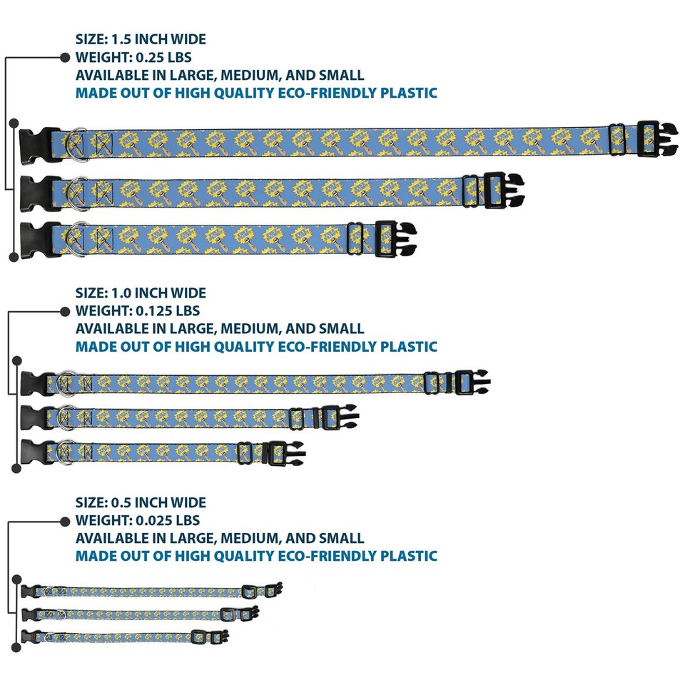 Plastic Clip Collar Fist Pump Baby Blue/Yellow NARROW-Large 9.5-14.5 ...