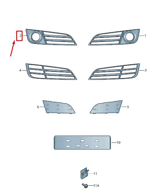 AUDI A8 4H Front Right Bumper Grille 4H0807680D T94 4H0807680DT94 NEW ...