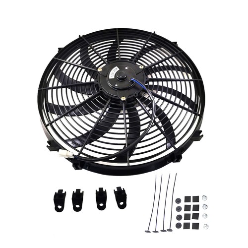 16" 120W 12V Slim Electric Radiator Fan + Mounting Kit - High ...