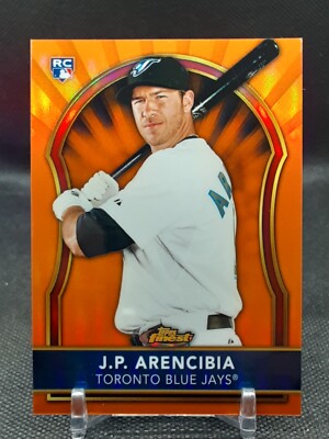 J.P. ARENCIBIA 2011 FINEST ORANGE REFRACTOR RC #5/99 BLUE JAYS | eBay