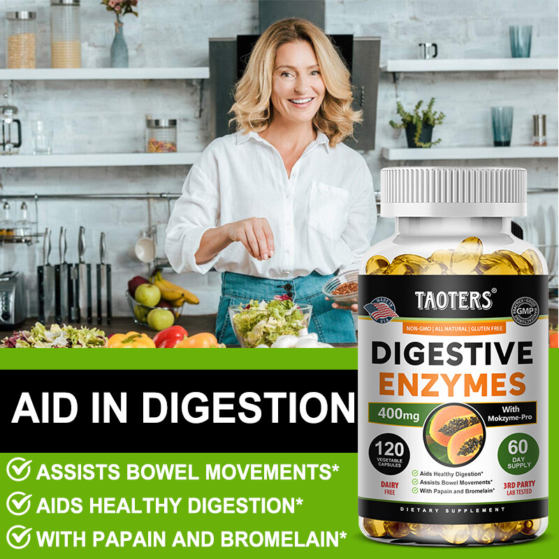 Digestive Enzymes Capsules Digestive Support Supplement - 120 Capsules ...