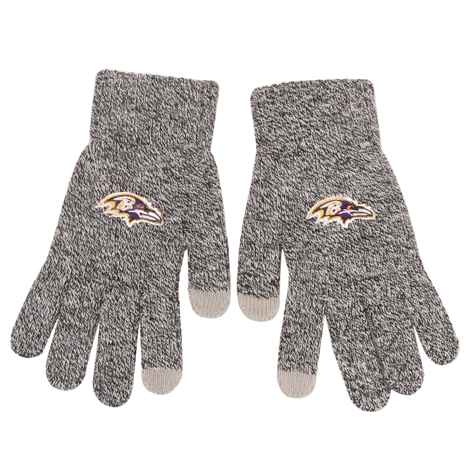 Baltimore Ravens Gloves Knit Utility Winter Sport Logo TEXTING FINGER ...