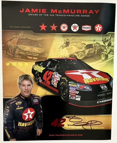 NASCAR 2005 Jamie McMurray Havoline Dodge Hand Signed 2-Sided Color ...