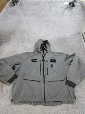 Ll Bean Wading Jacket Mens 2Xl Xxl Gore Tex Cropped Gray Rain Coat ...